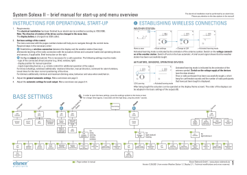 Elsner Solexa II start-up / menu | as of version display 2.7, weather ...