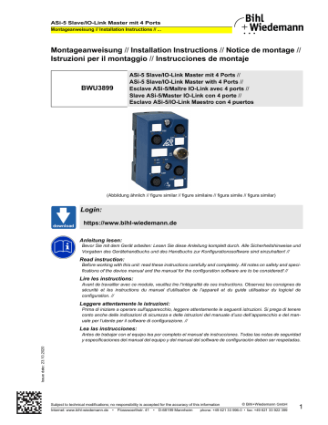 bihl+Wiedemann BWU3899 ASi-5 Module Installationsanleitung | Manualzz