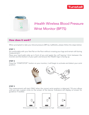 Tunstall iHealth Blood Pressure Monitor User Guide | Manualzz